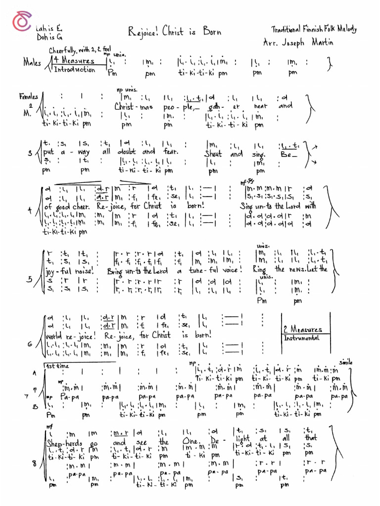 [Choirscript.net] Rejoice Christ is Born Joseph Martin 3ad4f | PDF