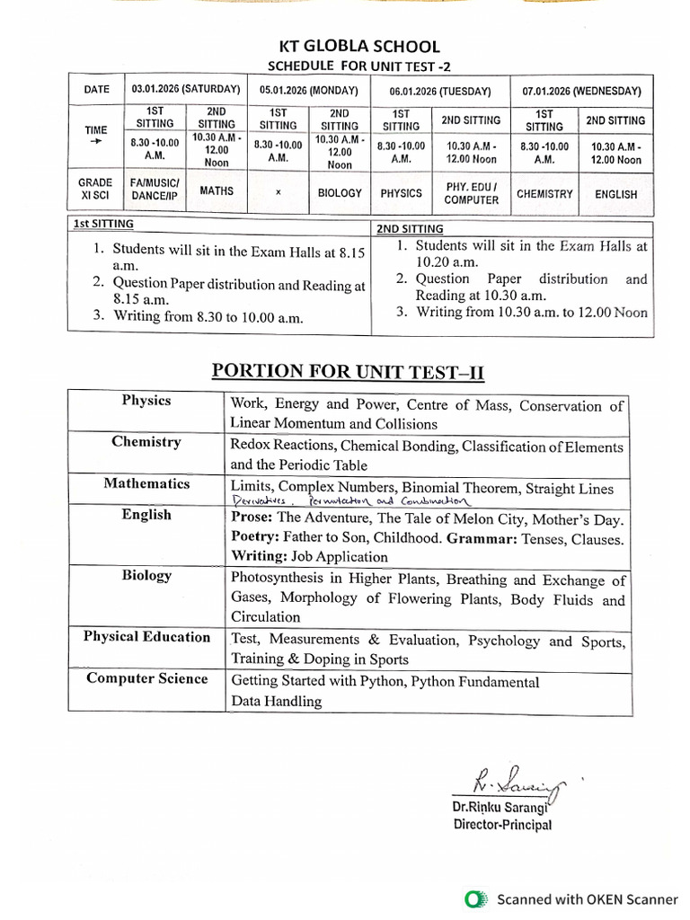 Grade XI SC. UT 2 | PDF