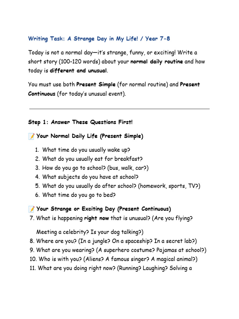 Write a Strange Day Story for Kids | PDF | Chess Openings | Chess Theory