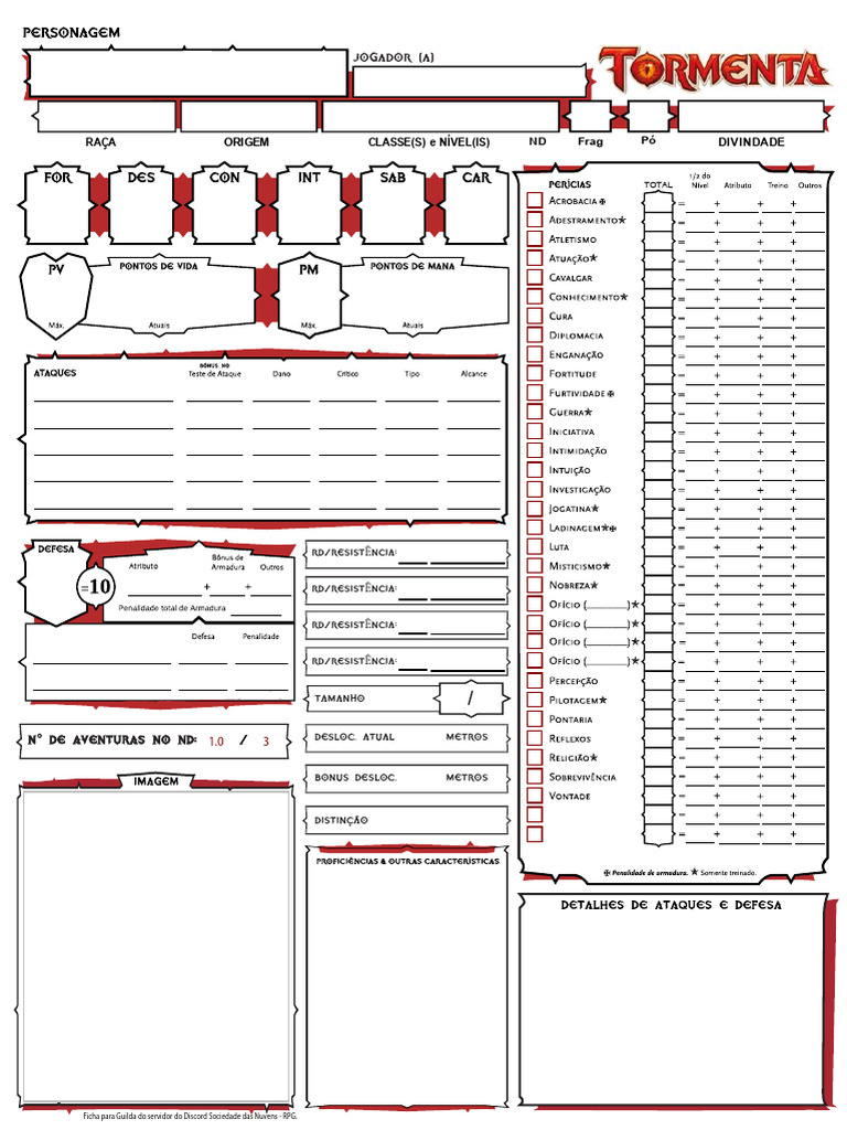 Ficha Clerg | PDF | Jogos de RPG