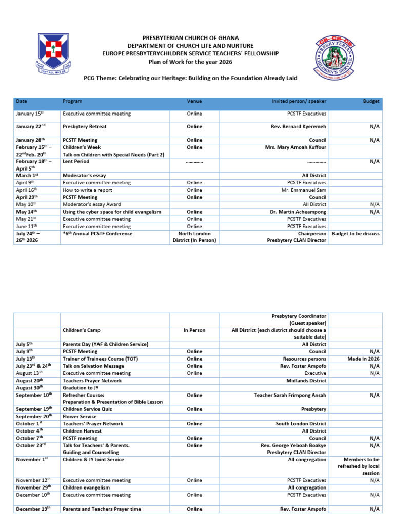 Update 2026 Epcstf Plan of Work | PDF