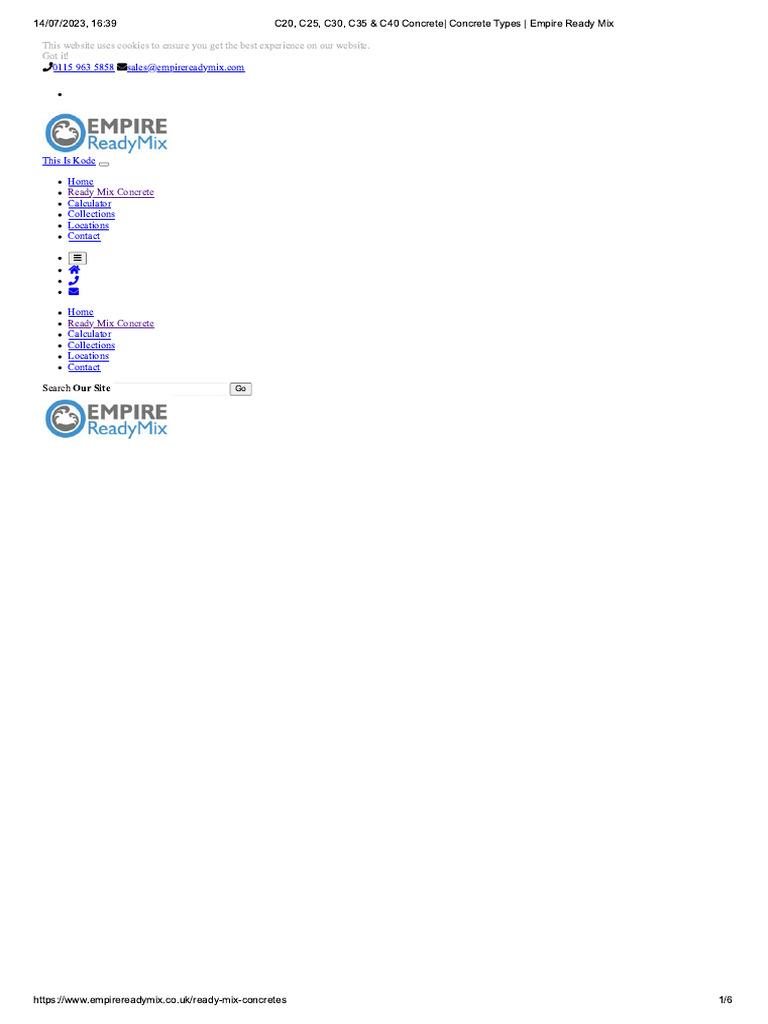 C20, C25, C30, C35 & C40 Concrete_ Concrete Types _ Empire Ready Mix | PDF