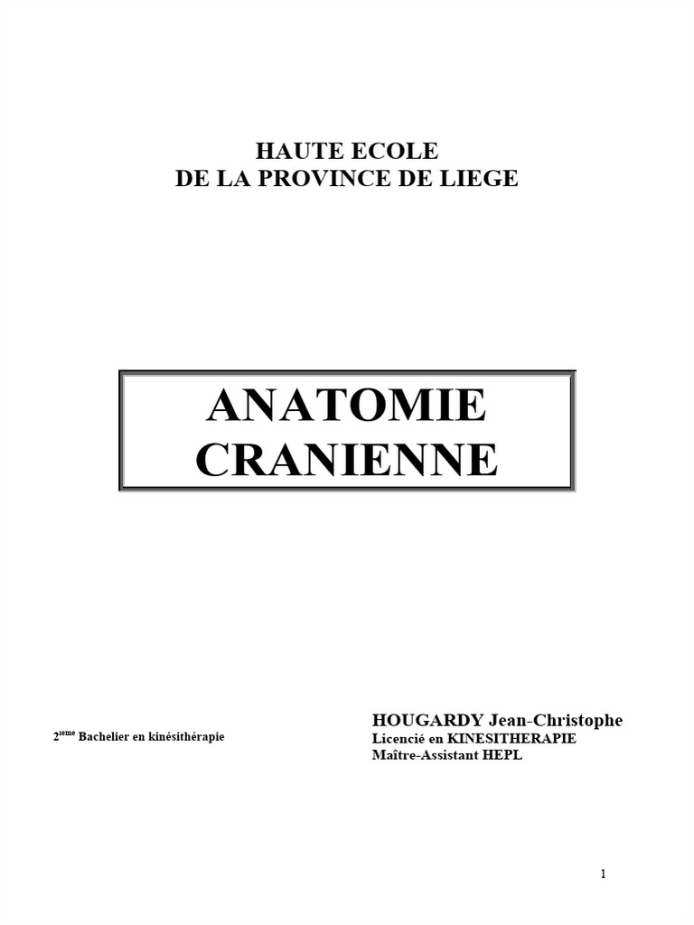 Anatomie Crânienne : Ostéologie et Muscles | PDF | Anatomie des ...