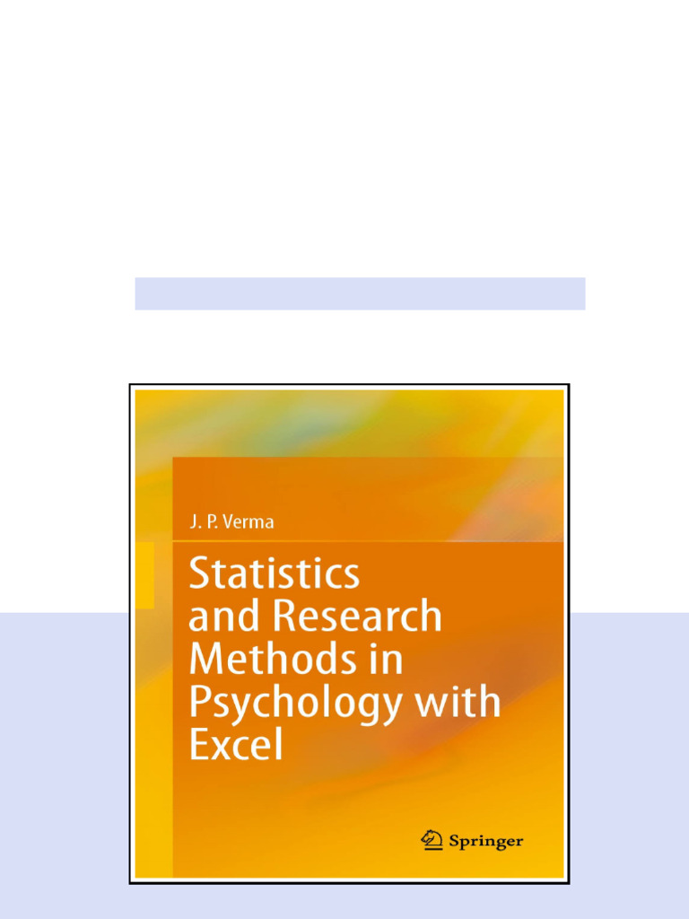 Statistics And Research Methods In Psychology With Excel 1st Ed 2019 Jp ...