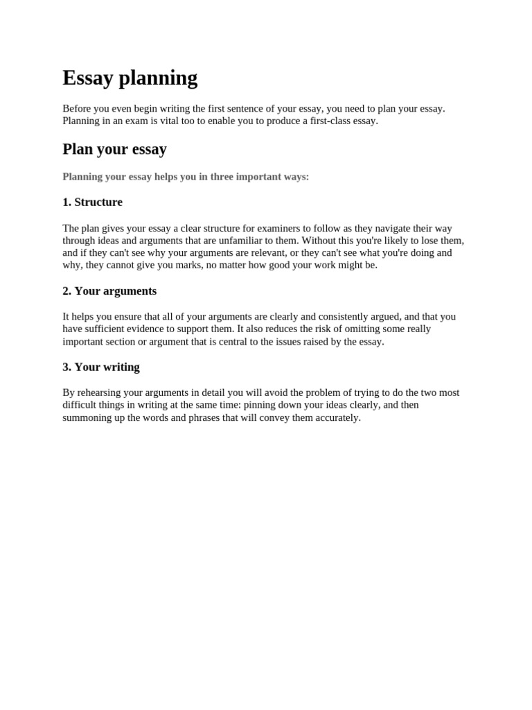 Effective Essay Planning Tips | PDF