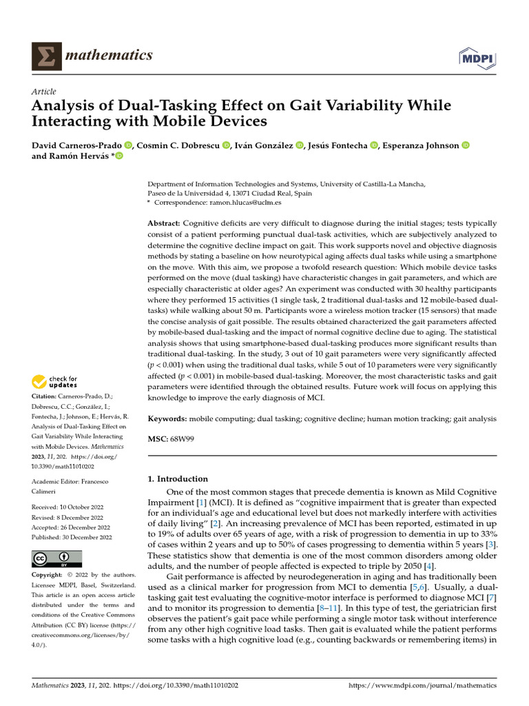 2023 - Analysis of Dual-Tasking Effect On Gait Variability While ...