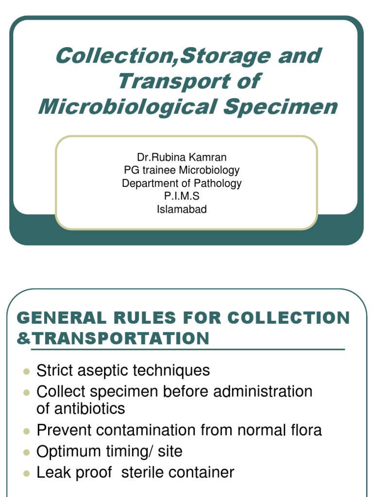 Microbiological Specimen Collection Guide | PDF | Medical Specialties ...