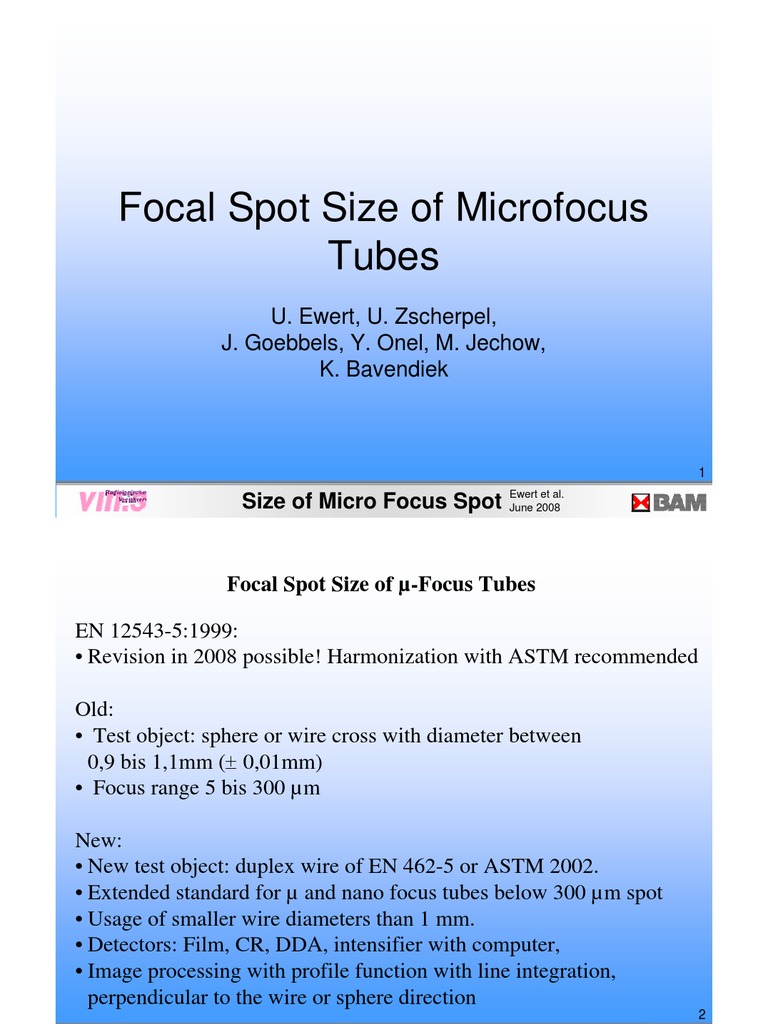 Focal Spot of Microfocus Tubes - A | PDF | Micrometre | Pixel