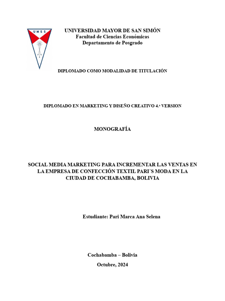 Monografía Ana Selena Pari Marca | PDF | Marketing | Servicio de redes ...