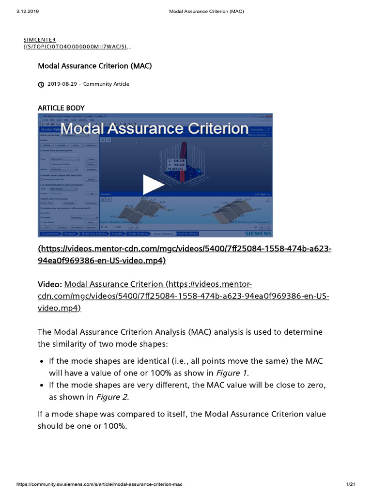 Understanding Modal Assurance Criterion (MAC) | PDF | Normal Mode ...