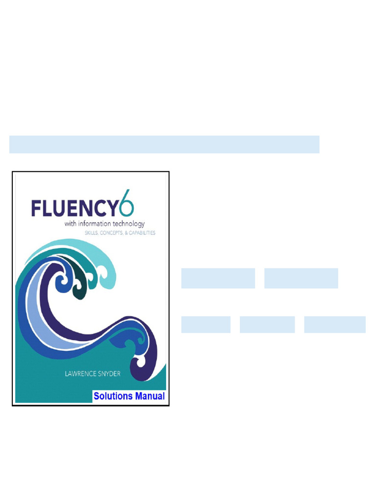 Fluency With Information Technology 6th Edition Lawrence Snyder ...