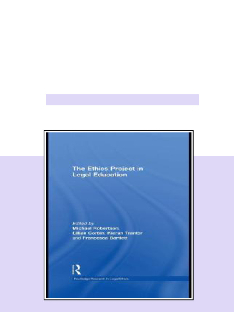 (Ebook) The Ethics Project in Legal Education by Michael Robertson ...