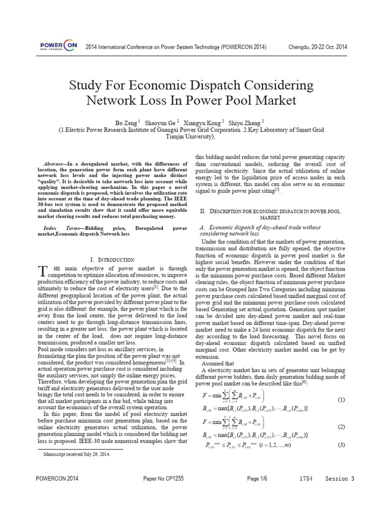 Study For Economic Dispatch Consideringbozeng2014 | PDF | Economies ...