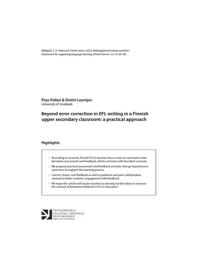 piippo,+Pollari_Leontjev | PDF | Educational Assessment | Teachers