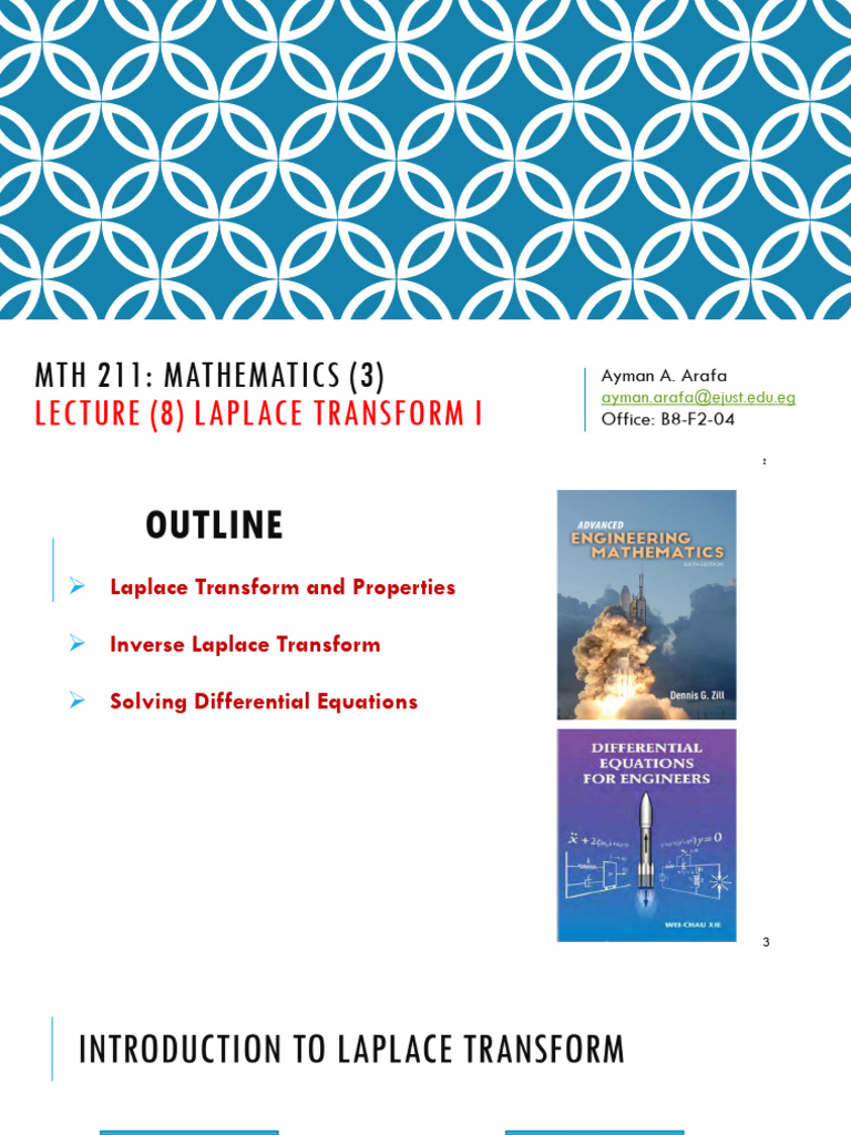 MTH 211_Math 3_ Lecture 8 | PDF | Laplace Transform | Functions And ...