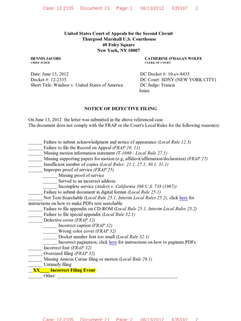 United States Court of Appeals For The Second Circuit Thurgood Marshall ...