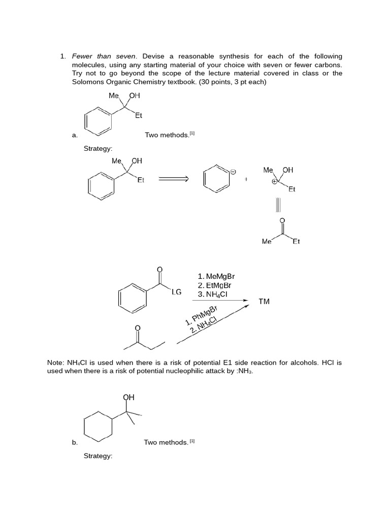 Organic Synthesis Strategies for Molecules | PDF