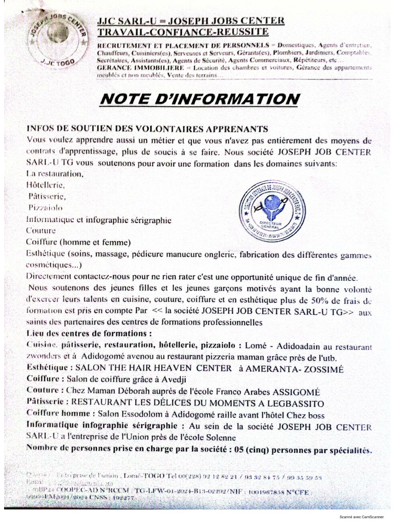 Note D'information | PDF