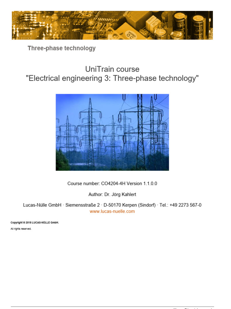 Three-Phase Technology Course Overview | PDF | Alternating Current ...