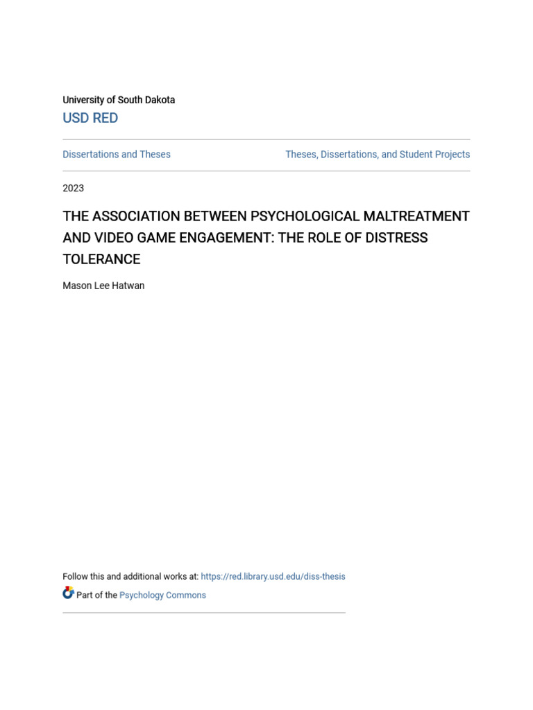 ASSOCIATION BETWEEN PSYCH MALTREATMENT & VIDEO GAME | PDF | Child Abuse ...