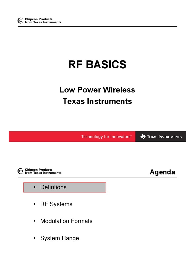 Texas RF ISM Bands Explanation | PDF | Modulation | Radio