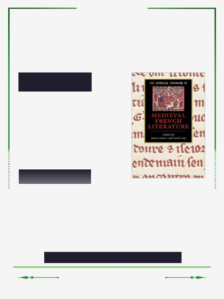 The Cambridge Companion to Medieval French Literature 1st Edition Simon ...