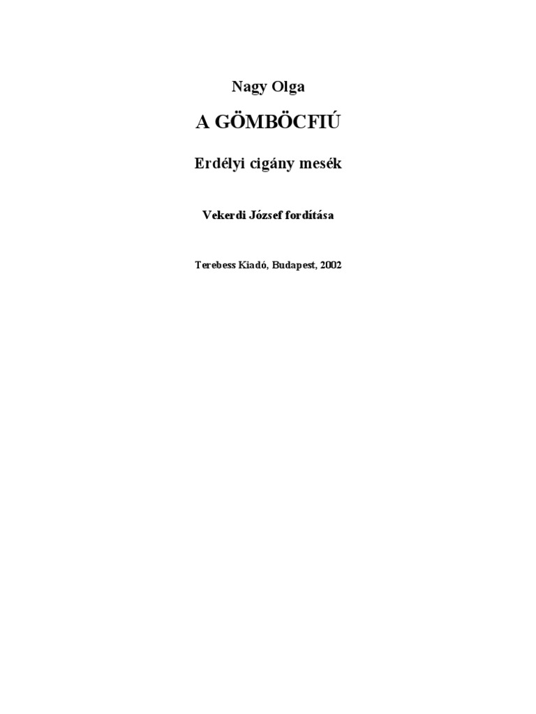 Nagy Olga - A Gömböcfiú | PDF