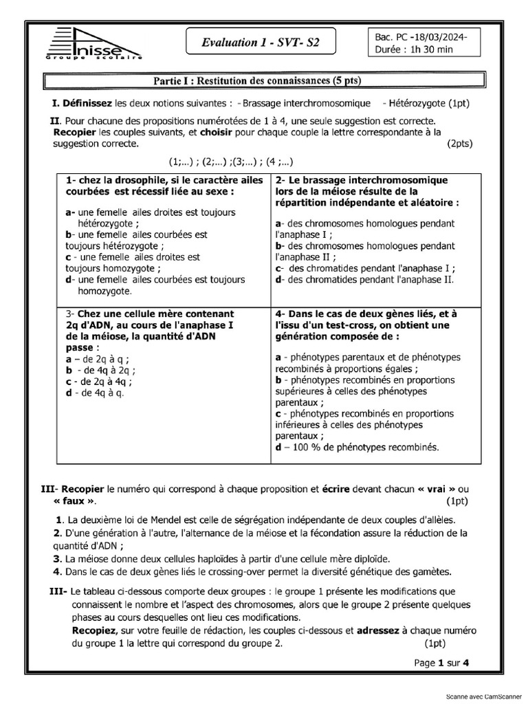 03 Ds 5 SVT 2bac SP | PDF