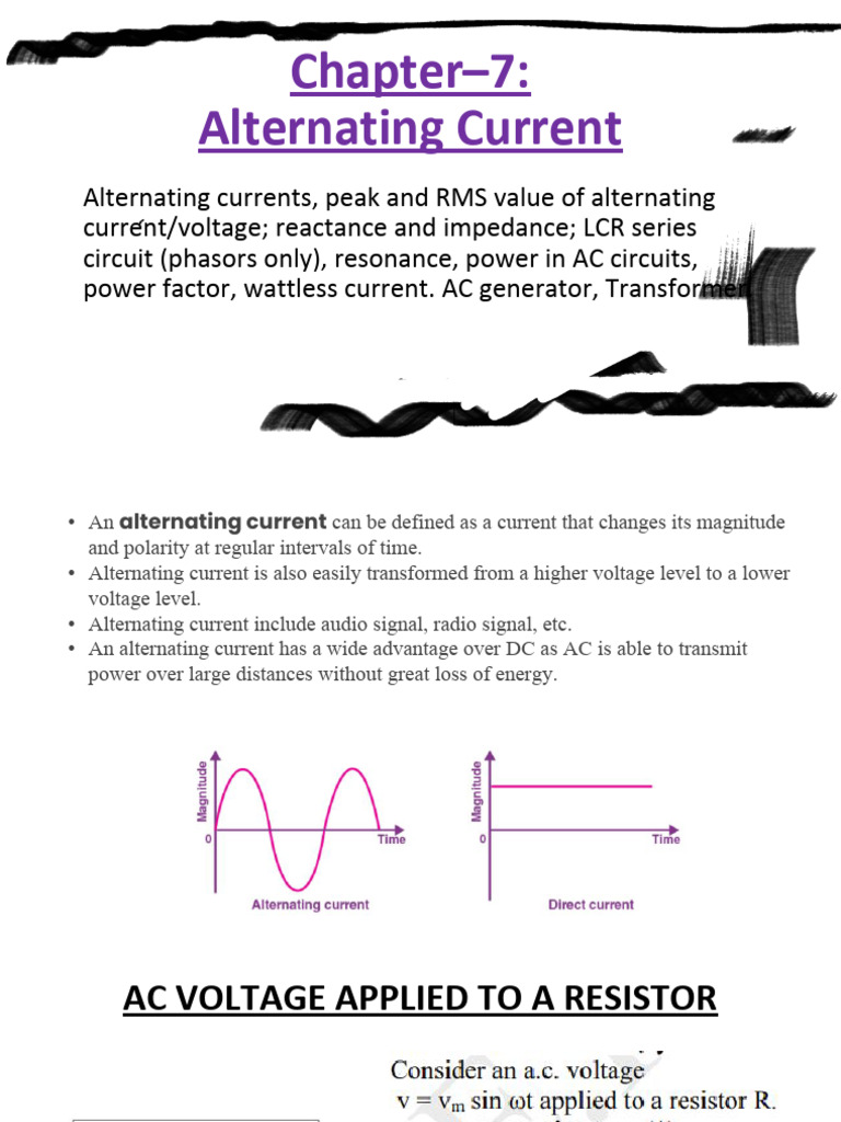 7. Alternating Current | PDF | Inductor | Transformer