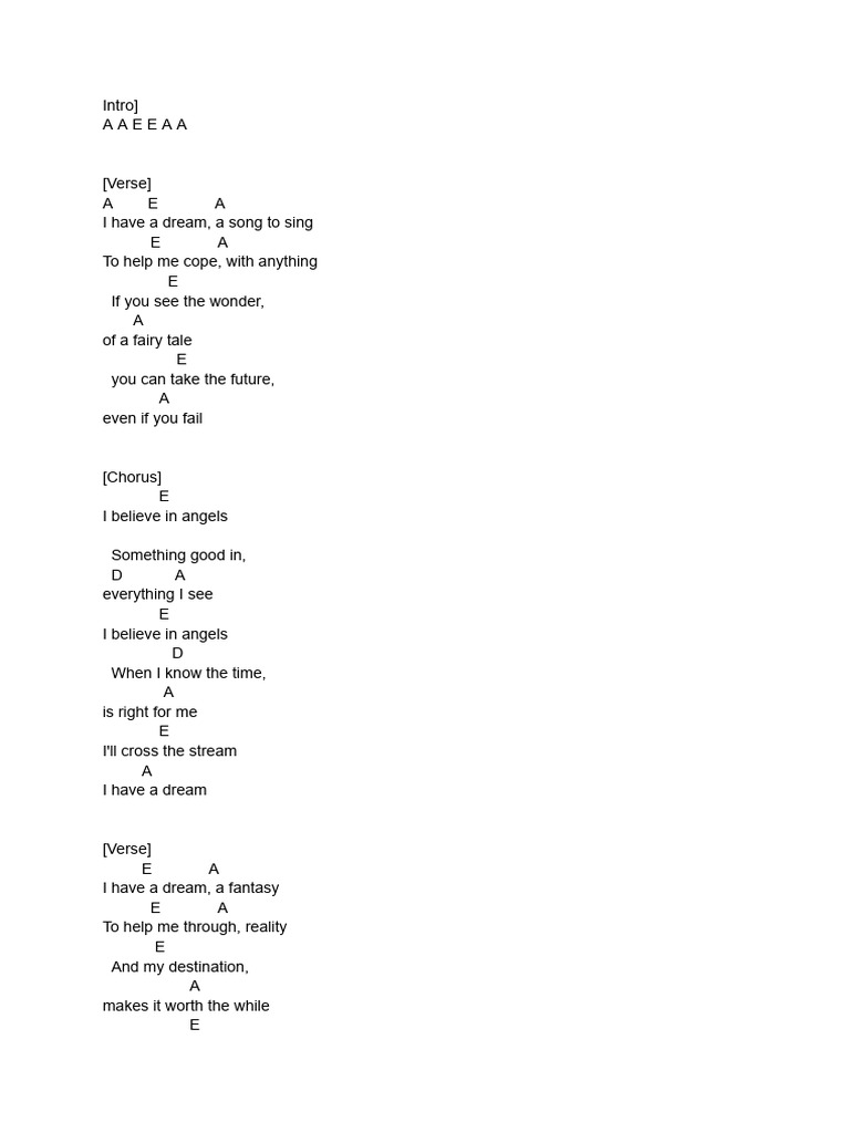 "I Have a Dream Lyrics Analysis" | PDF