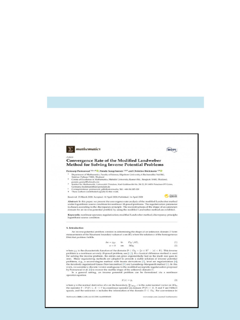 Convergence Rate Of The Modified Landweber Method For Solving Inverse ...