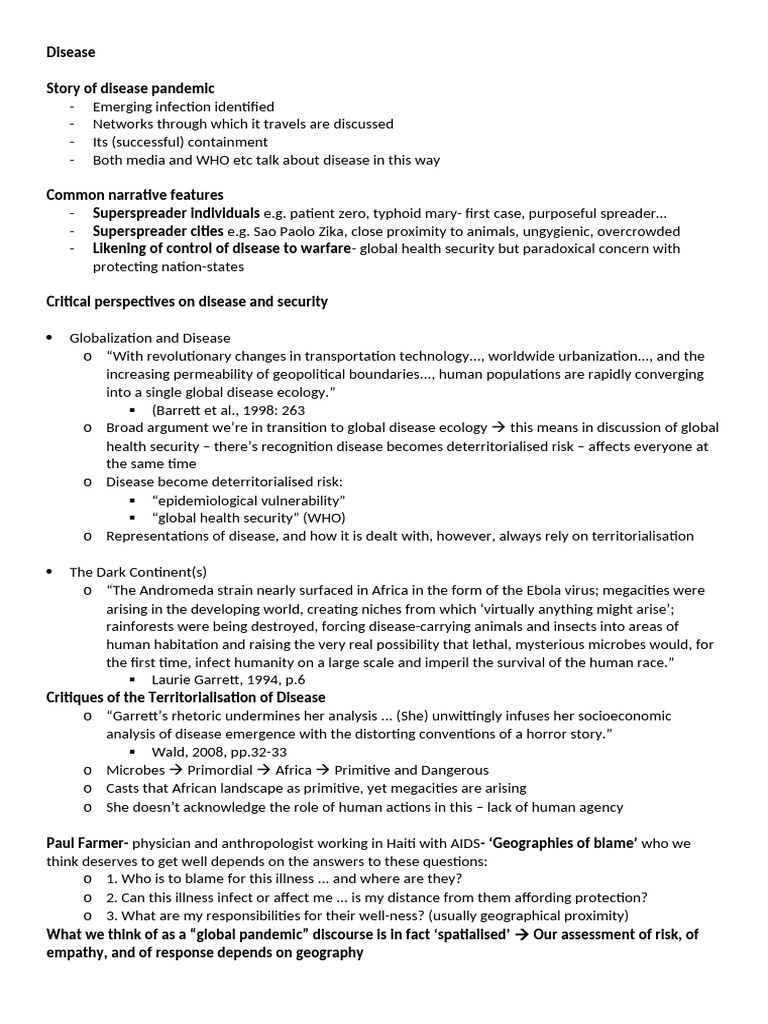 Global Health Security and Disease Narratives | PDF | Violence | Hiv/Aids