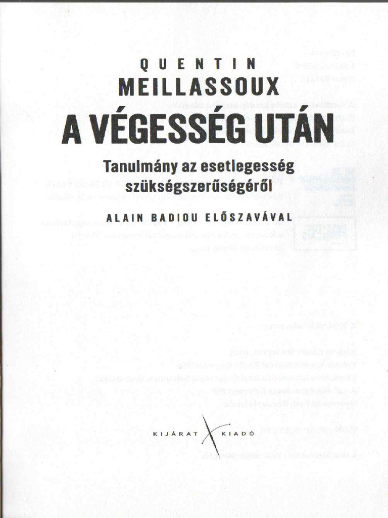 Meillassoux Quentin Avégesség után | PDF
