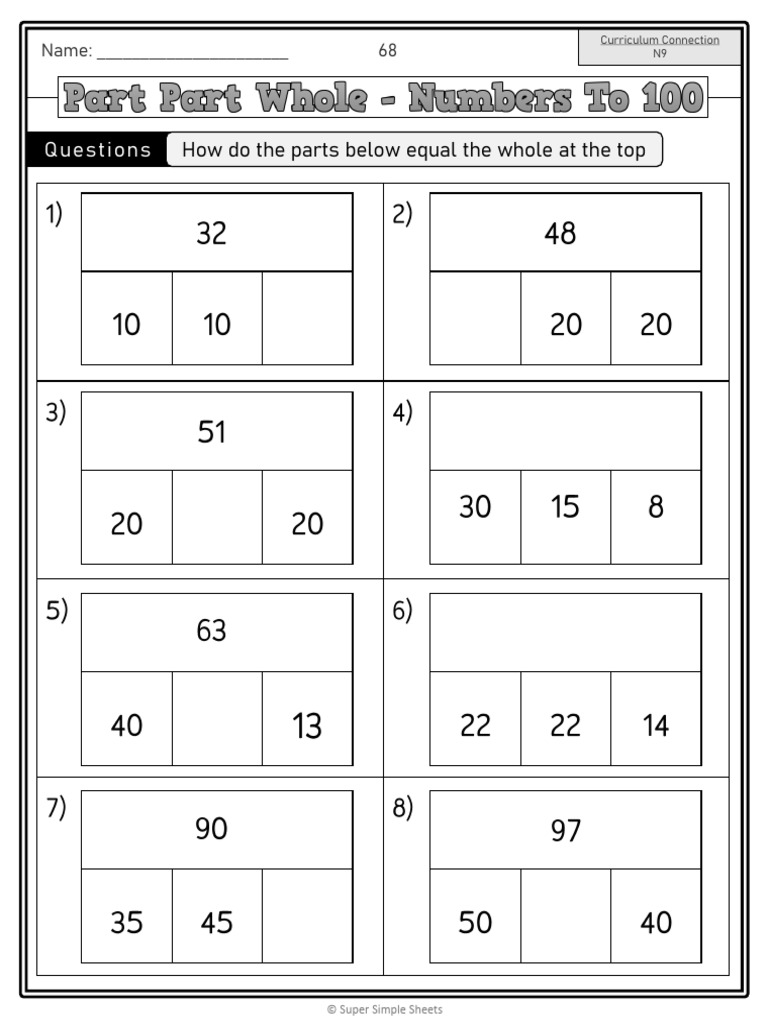 1 - Grade 2 Math - Manitoba - Part-part-whole Up to 100 | PDF