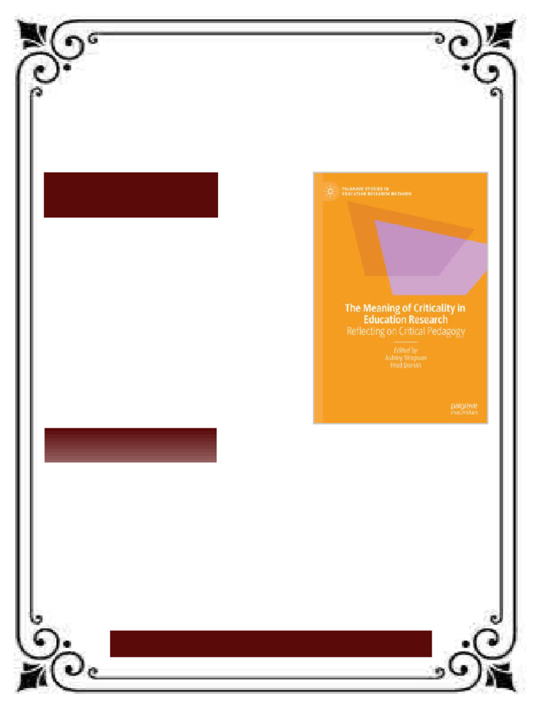The Meaning of Criticality in Education Research: Reflecting on ...