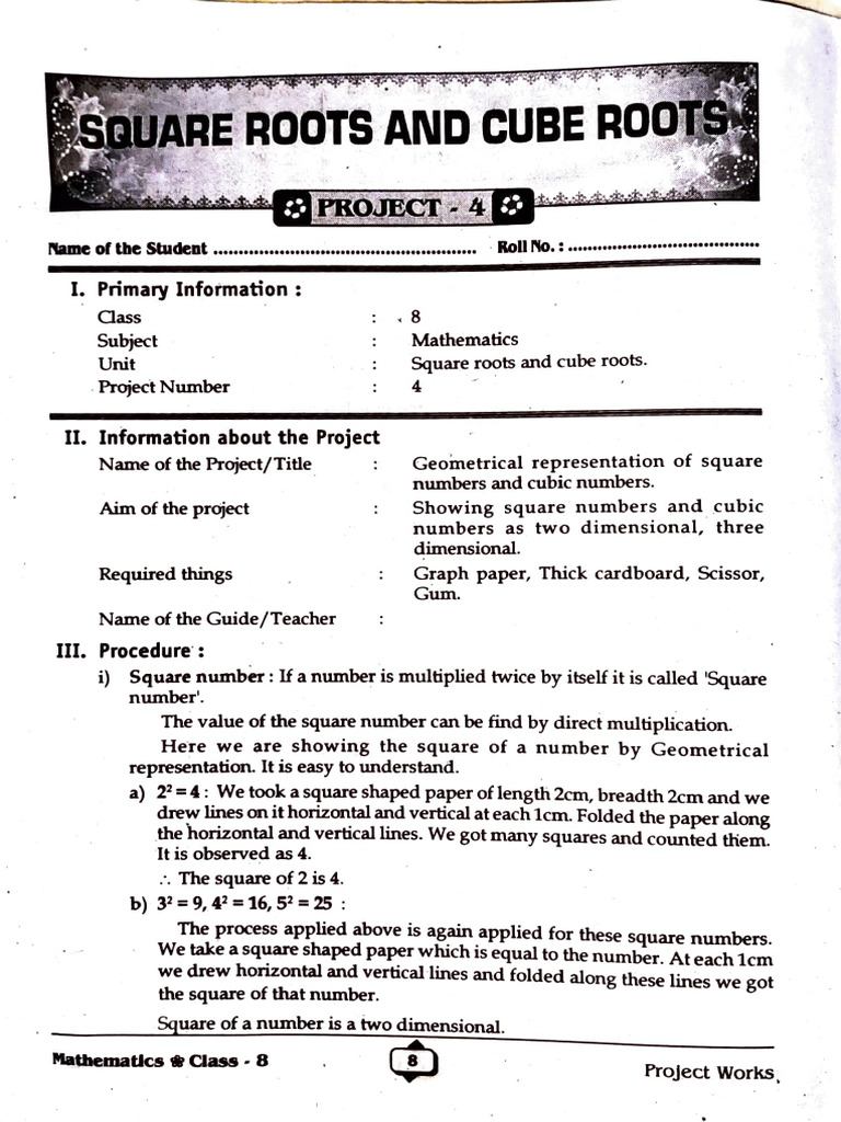 8th Square Roots and Cube Roots | PDF | Mathematics | Elementary ...