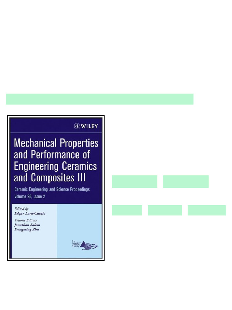 Mechanical Properties and Performance of Engineering Ceramics and ...