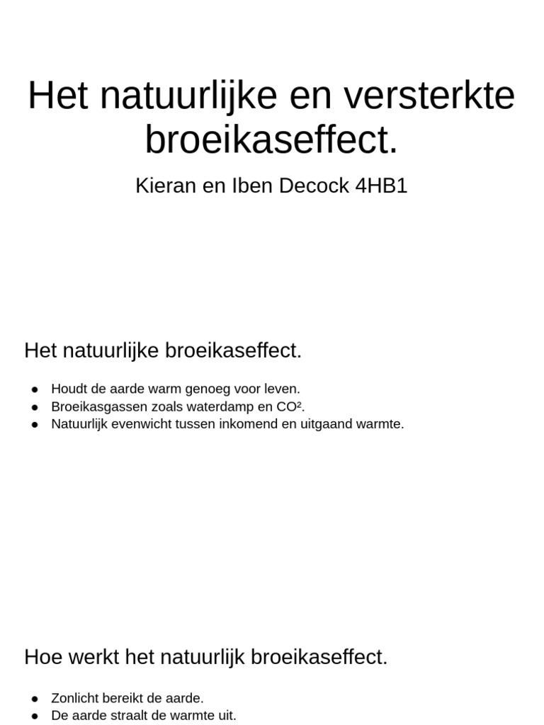 Presentatie Broeikaseffect | PDF