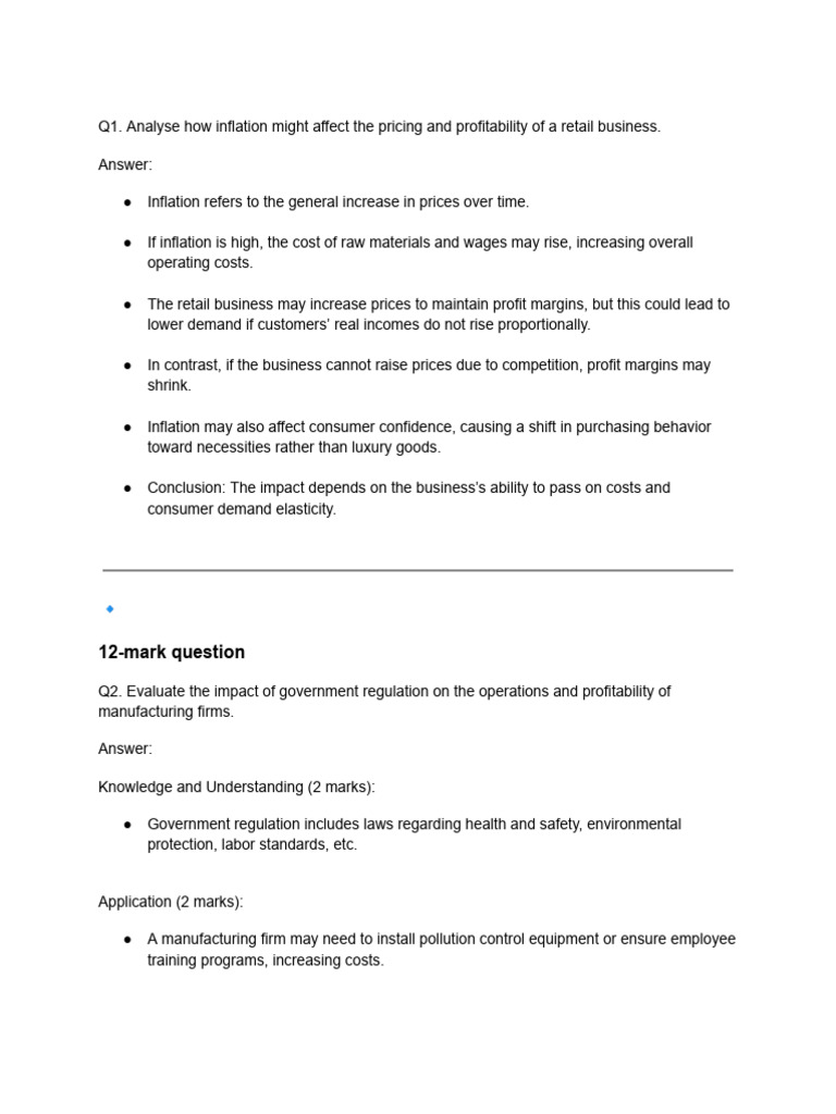 Business Q&A | PDF | Swot Analysis | Strategic Management