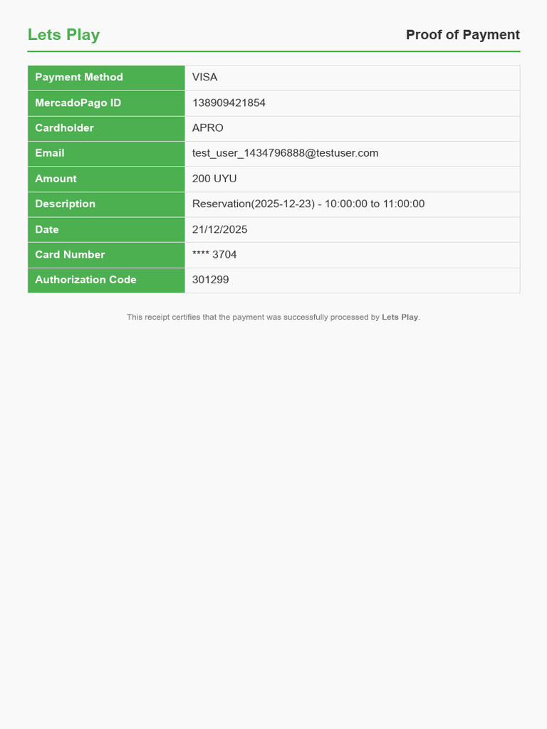 Proof of Payment 1 | PDF