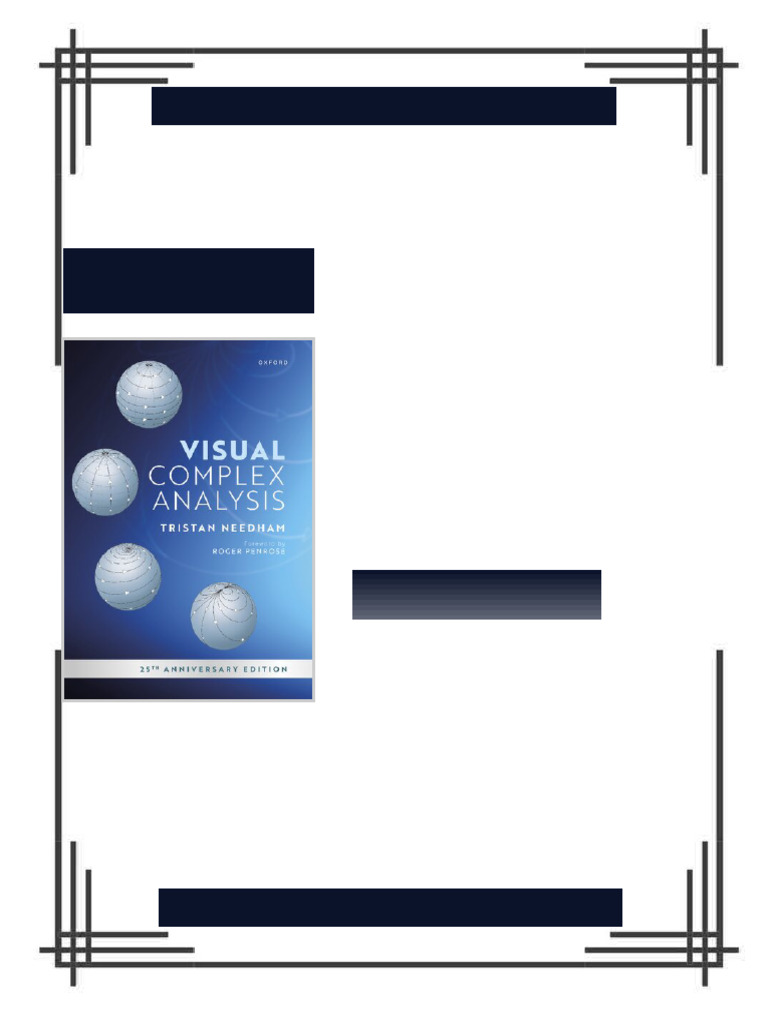 Visual Complex Analysis: 25th Anniversary Edition Tristan Needham eBook ...