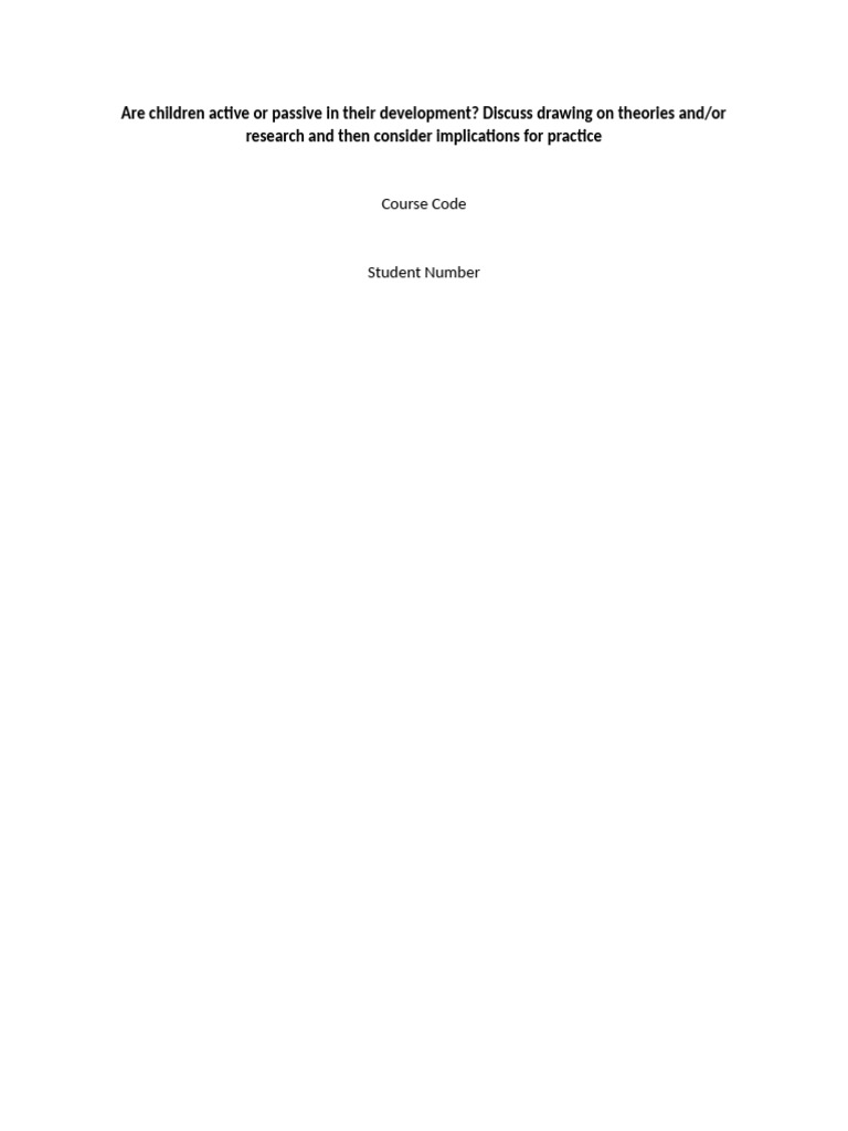 Active vs. Passive Child Development | PDF | Constructivism (Philosophy ...