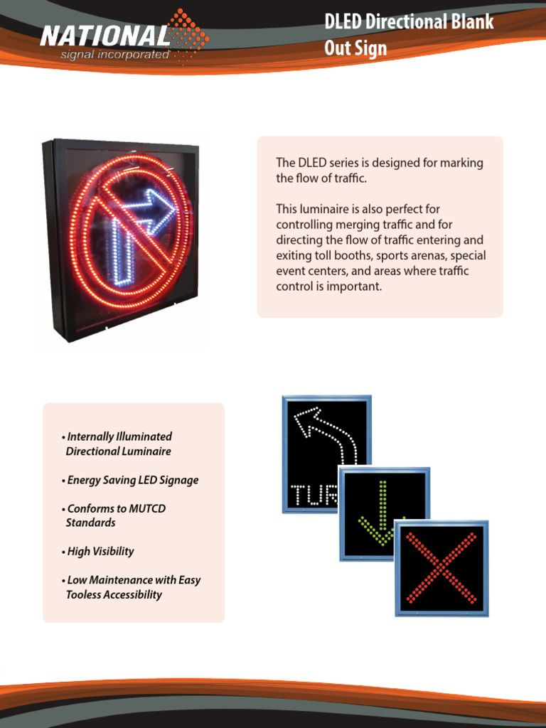 DLED Directional Traffic Sign Specifications | PDF | Electrical ...