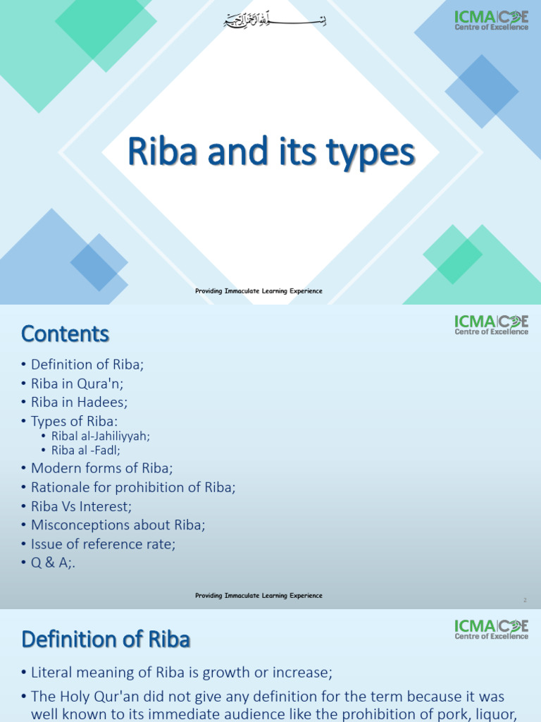 Lecture 02 - Riba & Types | PDF | Interest | Debt