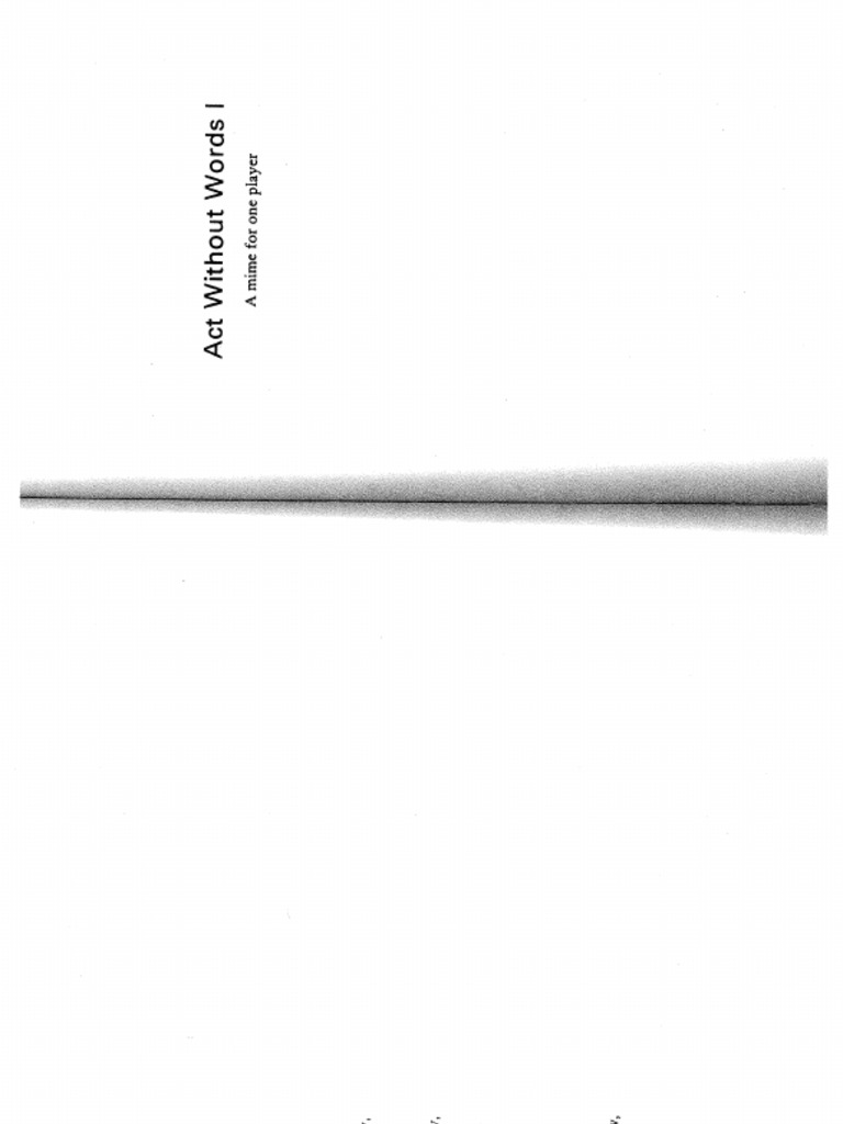 Samuel Beckett Act Without Words | PDF