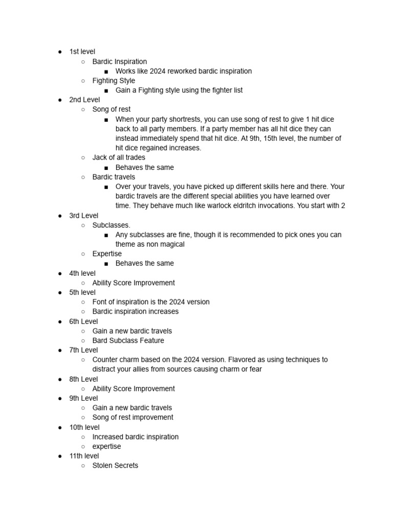 Bard Rework | PDF | Military Operations