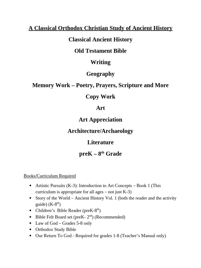Orthodox Christian Ancient History Curriculum | PDF | Sumer | Book Of ...