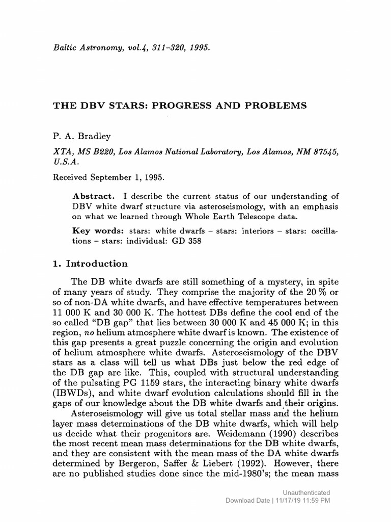 The DBV stars- progress and problems -- Bradley, P. A. -- ( WeLib.org ...