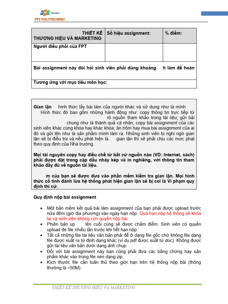 Assignment - Thiet Ke Thuong Hieu Va Marketing | PDF