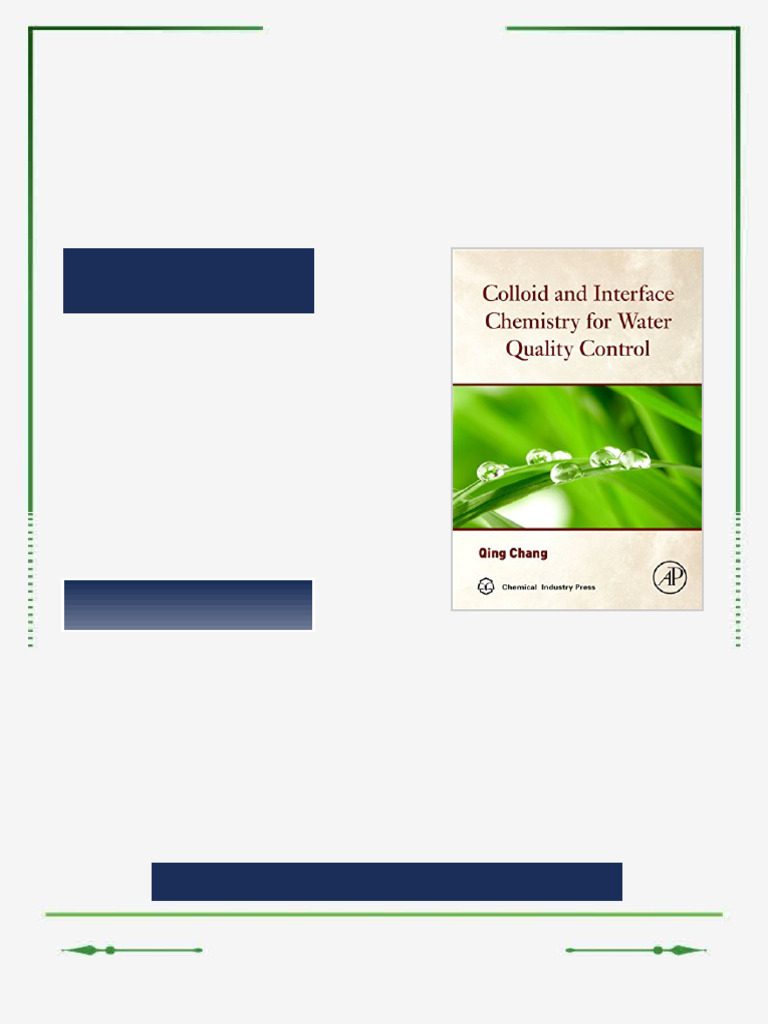 Colloid and Interface Chemistry for Water Quality Control 1st Edition ...